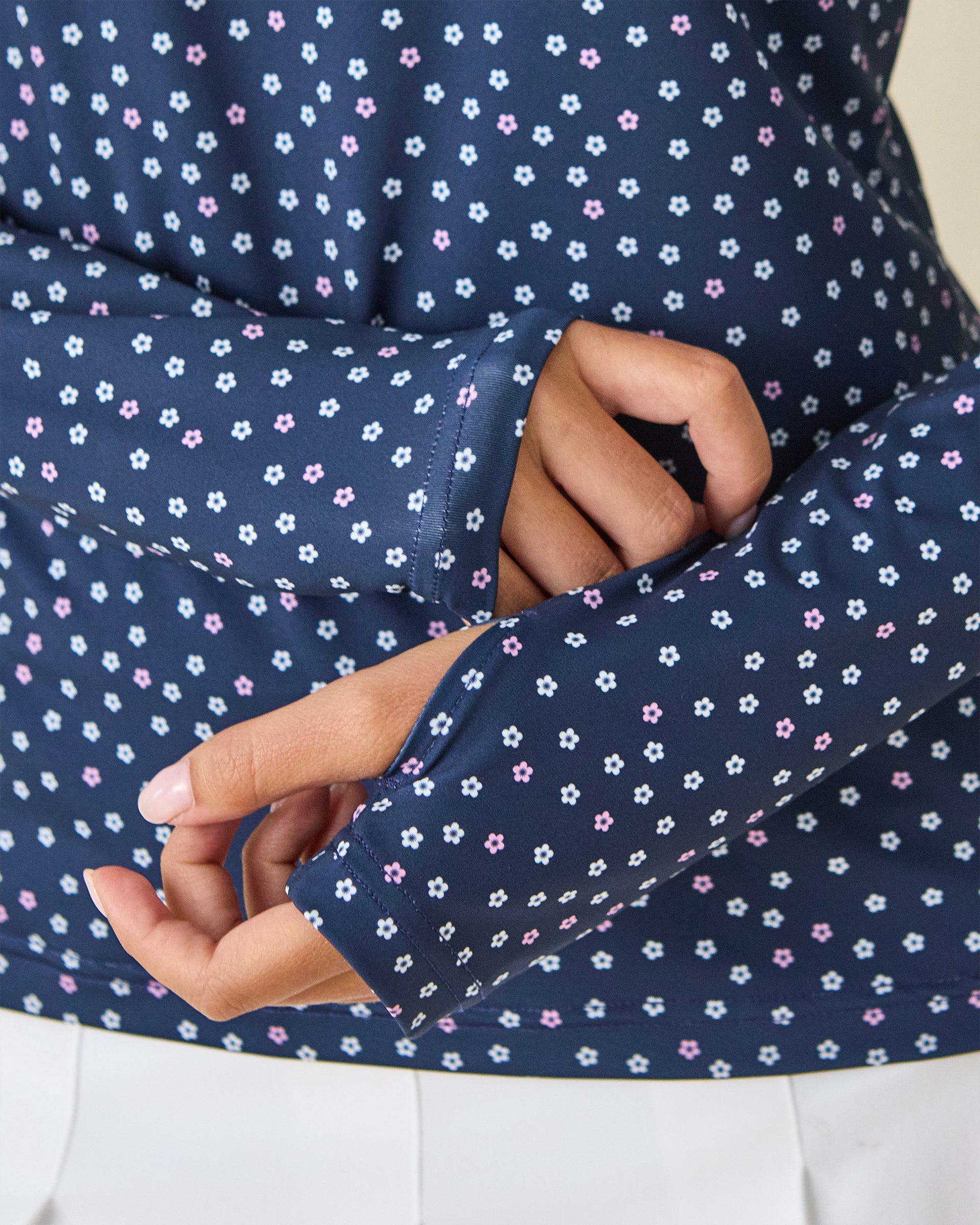 Cherry Bloom Quarter Zip - New Indigo